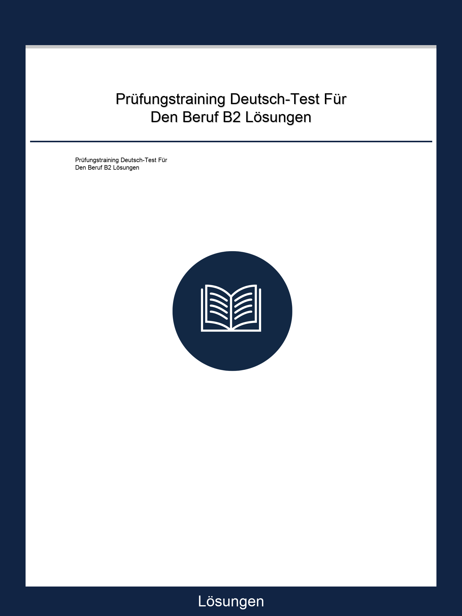 Prüfungstraining Deutsch-Test Für Den Beruf B2 Lösungen PDF